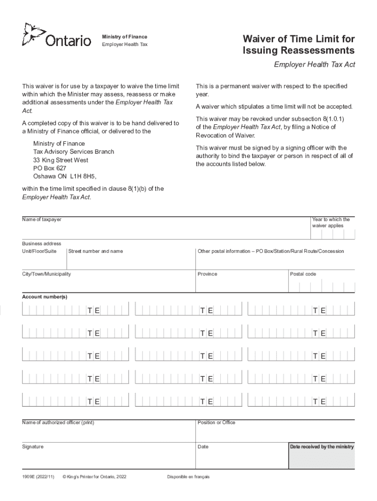 Fillable Online Forms and publicationsEmployer Health Tax (EHT)ontario ...