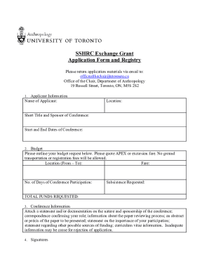 Fillable Online SSHRC-Exchange-Application Fax Email Print - pdfFiller