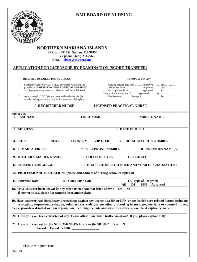Nmi Board Of Nursing - Fill Online, Printable, , Blank Doc Template ...