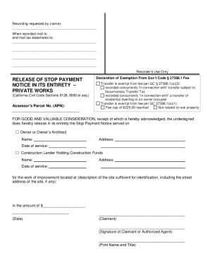 Fillable Online Form: Stop Payment Release - cloudfront.net Fax Email ...