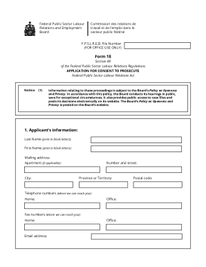 Fillable Online Form 18. APPLICATION FOR CONSENT TO PROSECUTE Fax Email Print - pdfFiller