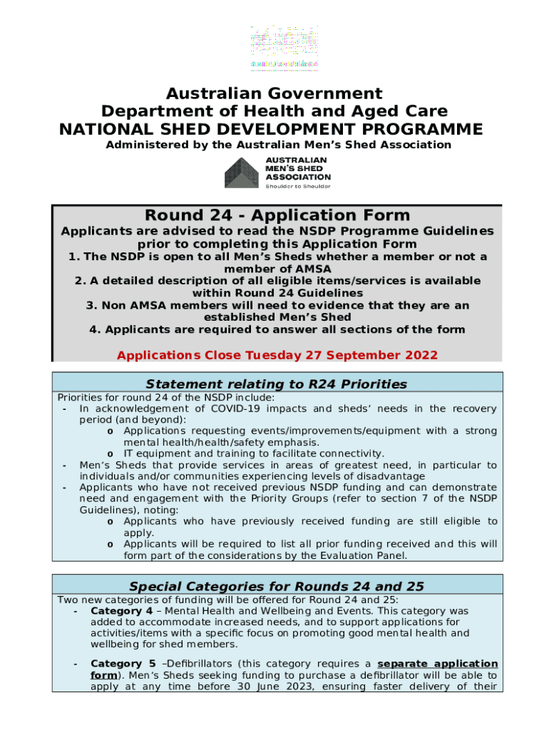 Round 24 - Application Applicants are ... Doc Template | pdfFiller