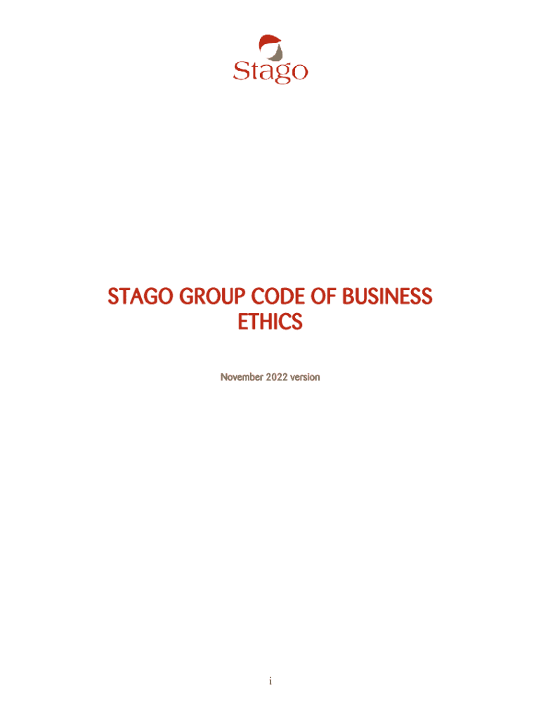 Fillable Online Stago Group - Code of Ethics Fax Email Print - pdfFiller