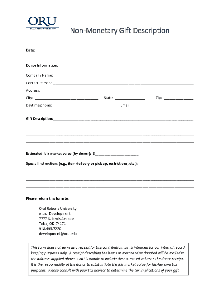 Fillable Online Small Gift-In-Kind Donation Form Fax Email Print ...