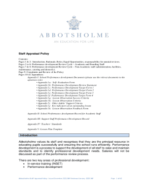 Fillable Online Staff Supervision and Appraisal Policy and Procedure ...