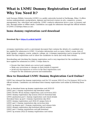 Fillable Online LNMU Part 1 Dummy Registration Slip 2022-25 - Download ...