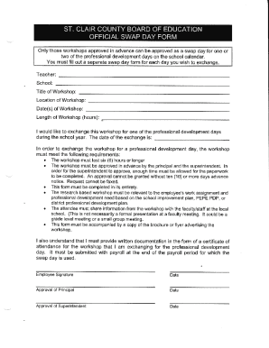 Fillable Online official swap day form Fax Email Print - pdfFiller