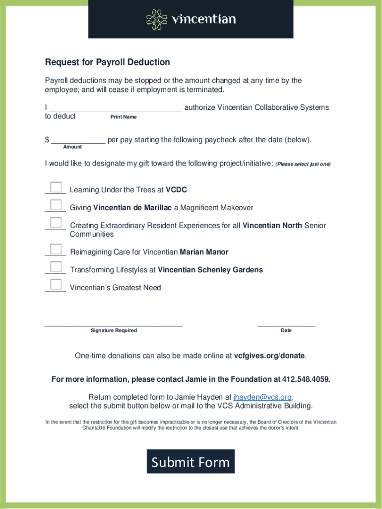 Fillable Online 2021 Request for Payroll Deduction Fax Email Print ...