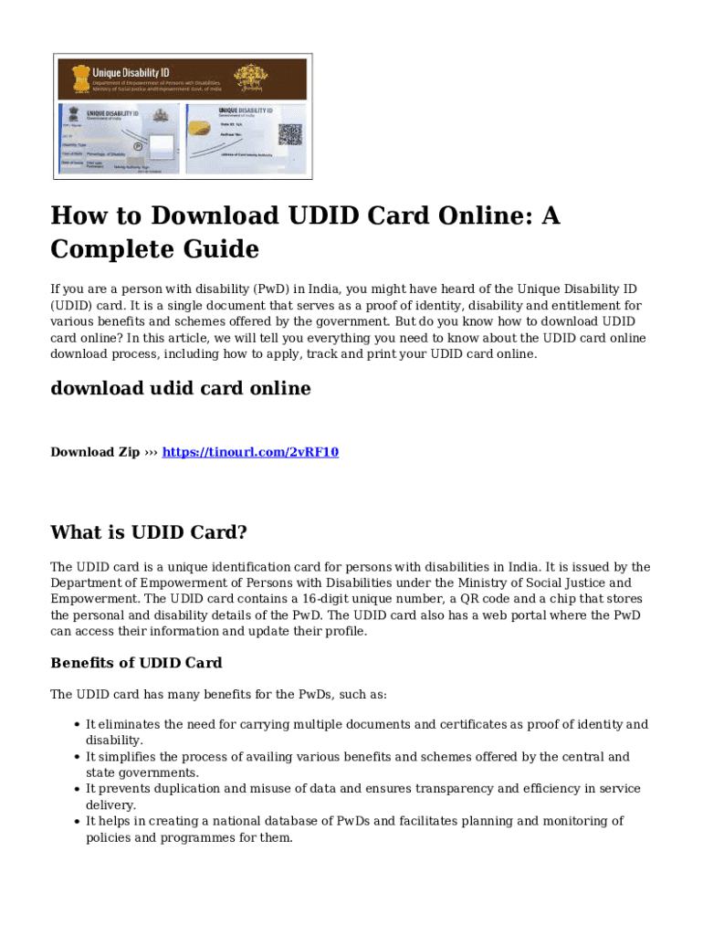 Fillable Online How to Download Your e-UDID Card Online - A Step by Step Guide Fax Email Print ...