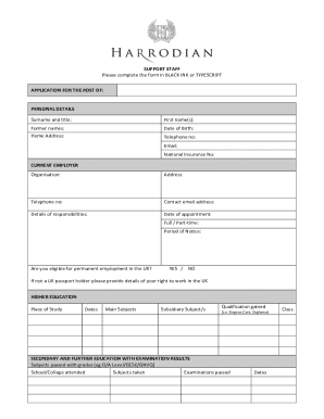 Fillable Online confidential application form for appointment to a post in a ... Fax Email Print ...