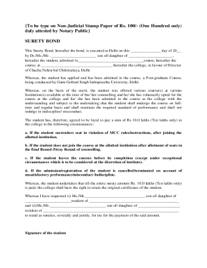 Fillable Online (On Rupees 100/- stamp paper duly attested) Fax Email ...