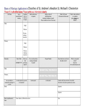 Fillable Online Marriage Application Form - Studylib Fax Email Print ...