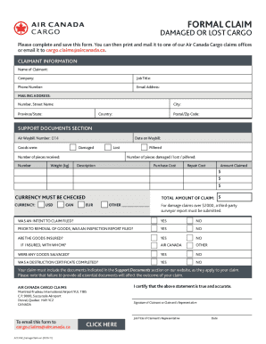 Fillable Online SERVICE FAILURE CLAIM FORM - CargoHub Fax Email Print ...