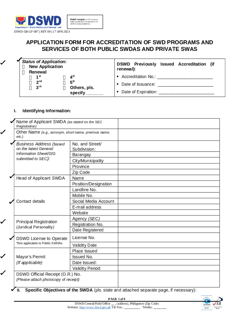 Application for Accreditation of SWD Programs and ... Doc Template ...