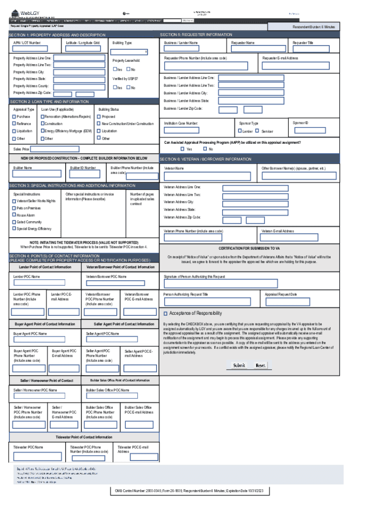 Fillable Online Form 26 1805 1 REQUEST FOR DETERMINATION OF REASONABLE ...