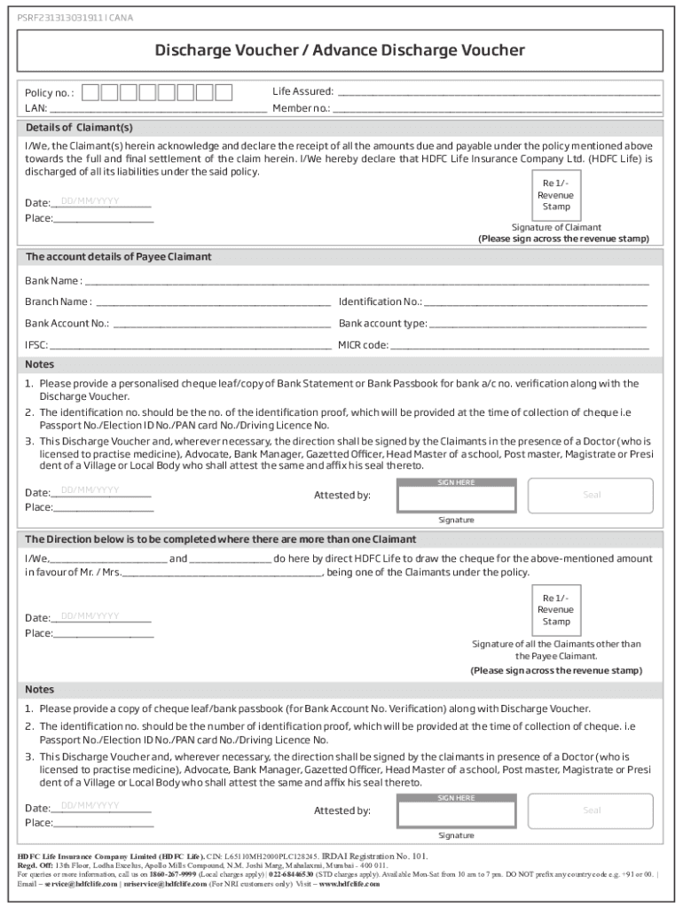 Fillable Online claim intimation cum claimant's statement (informal ...