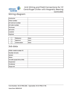 Fillable Online Unit Wiring and Field Connections for YZ Centrifugal ...