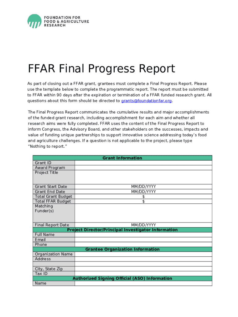Final Progress Reports - NIH Grants and Funding Doc Template | pdfFiller
