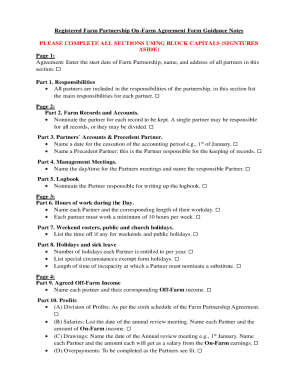 Fillable Online Registered Farm Partnership On-Farm Agreement Form ...