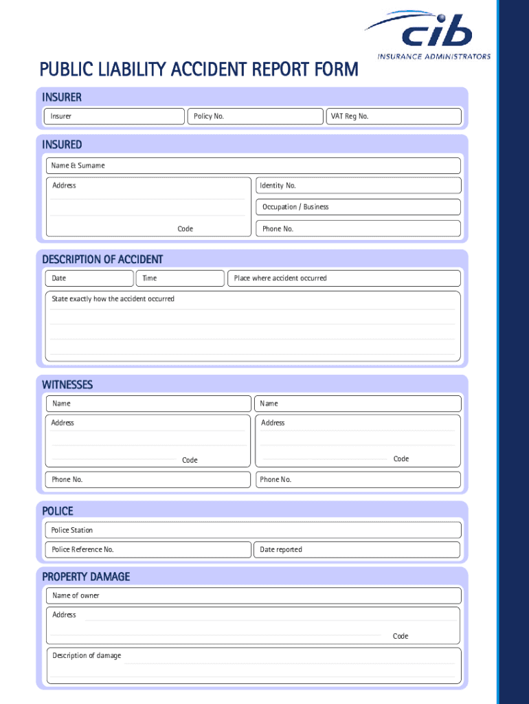 Fillable Online PUBLIC LIABILITY ACCIDENT REPORT FORM - Key Investment ...