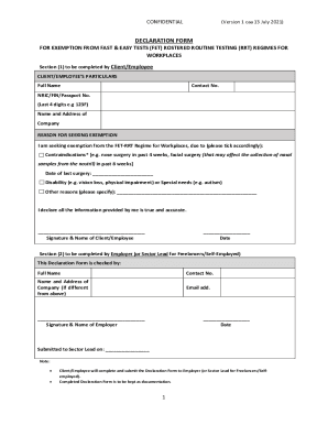 Fillable Online declaration form for exemption Fax Email Print - pdfFiller