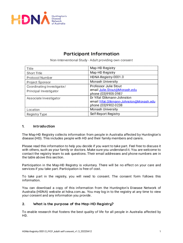 Fillable Online PARTICIPANT INFORMATION AND CONSENT TITLE OF ... Fax Email Print - pdfFiller