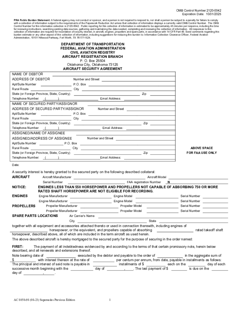 Fillable Online AIRCRAFT BILL OF SALE INFORMATION REGISTRATION ... Fax ...