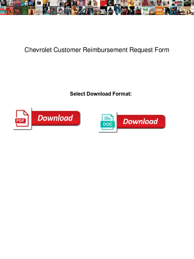 Fillable Online Chevrolet Customer Reimbursement Request Form startup ...