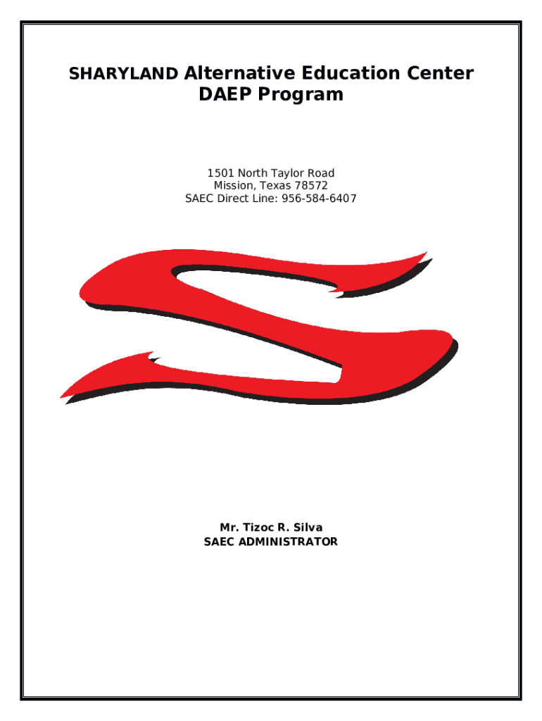 SHARYLAND Alternative Education Center DAEP Program Doc Template ...