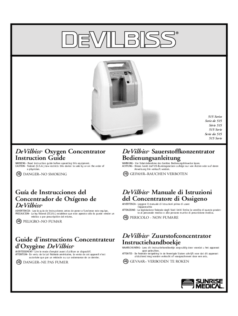 Remplissable En Ligne DeVilbiss 515 Oxygen Concentrator - Service manual.pdf Fax Email Imprimer ...