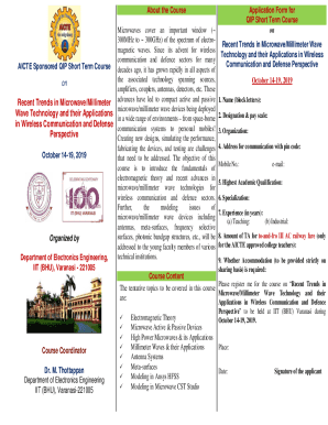 Fillable Online Application Form for QIP Short Term Course Fax Email Print - pdfFiller