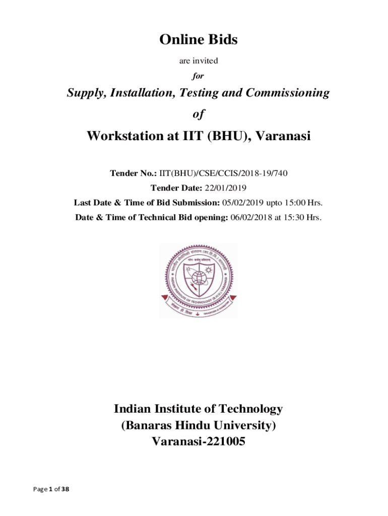 Fillable Online Workstation at IIT (BHU), Varanasi Fax Email Print ...