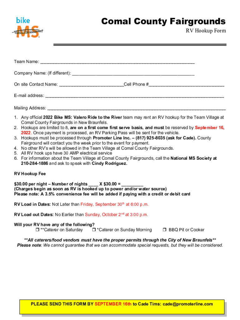 Fillable Online Comal County Fairgrounds Fax Email Print - pdfFiller