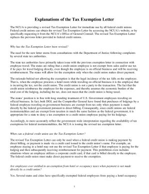 Fillable Online Tax Exemption Letter for Federal Credit Unions Fax ...