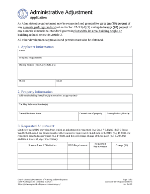 Fillable Online ADMINISTRATIVE ADJUSTMENT APPLICATION PROCESS Fax Email ...