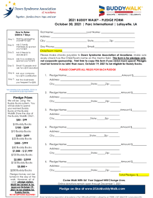 Fillable Online 2021 buddy walk - pledge form Fax Email Print - pdfFiller