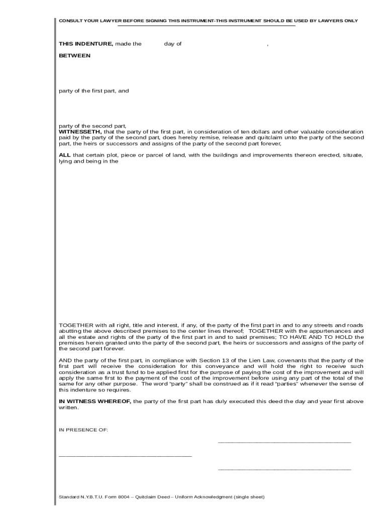 Deed - Quitclaim - RG Agency Doc Template | pdfFiller