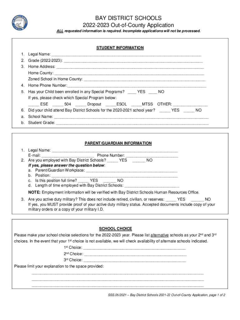 Fillable Online Bay District Schools Administrative Evaluation System ...