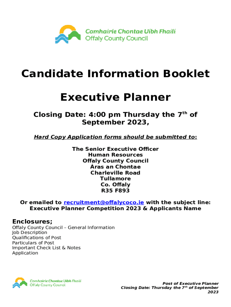 Executive-Planner-2023-Candidate-Booklet-and-. ... Doc Template | pdfFiller