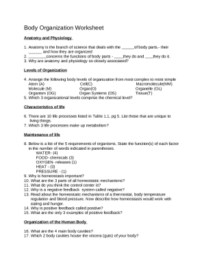 Human Body - Anatomy and Physiology of ... Doc Template | pdfFiller