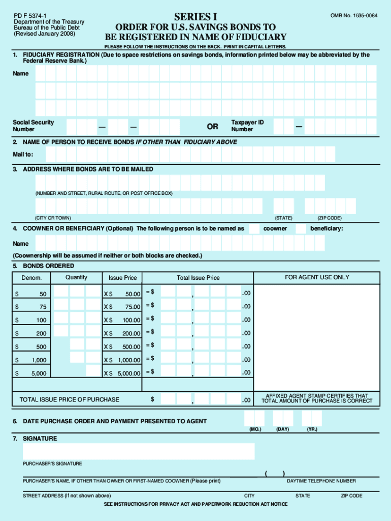 Fillable Online Request by Fiduciary for Distribution of United States ...