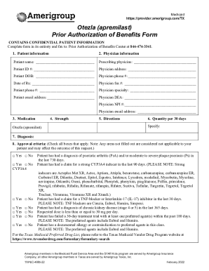 Fillable Online () Prior Authorization of Benefits Form Fax Email Print ...