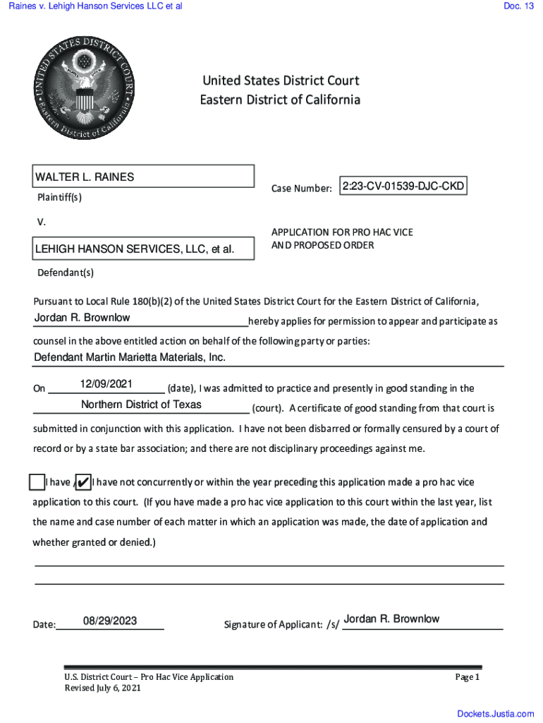 Fillable Online ORDER signed by District Judge Daniel J. Calabretta on ...