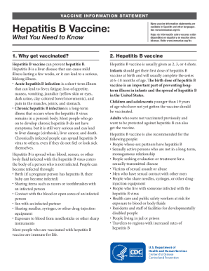 Fillable Online Hepatitis B VIS - Vaccine Information Statements Fax ...