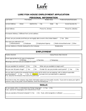 Lure Fish House Application - Fill Online, Printable, ... Doc Template ...