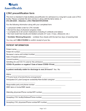 Fillable Online New Form for Long-Term Acute Care, Inpatient ... Fax ...