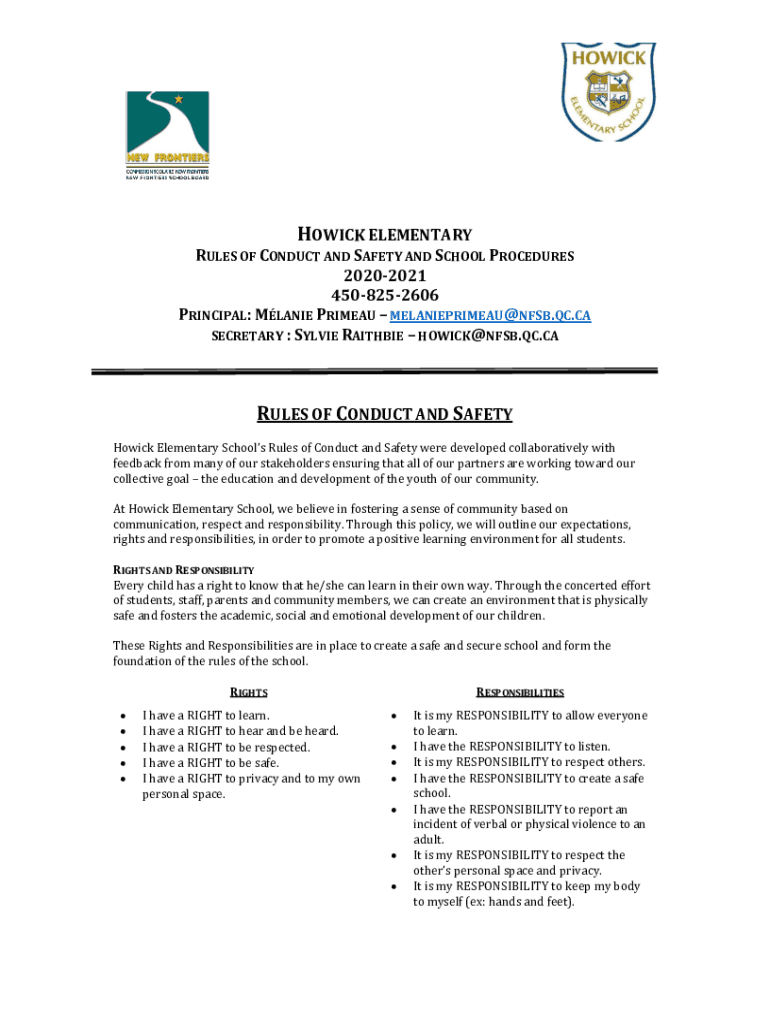 Fillable Online RULES OF CONDUCT AND SAFETY Fax Email Print - pdfFiller