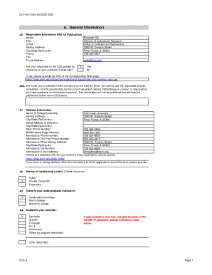 Fillable Online University Profile and Common Data Set Fax Email Print ...