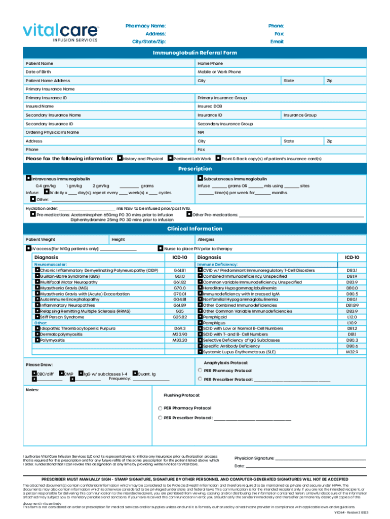 Fillable Online CT - IVIG Home Infusion Referral Form Fax Email Print ...
