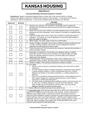 Fillable Online Habitability Standards Inspection Checklist with LPB ...
